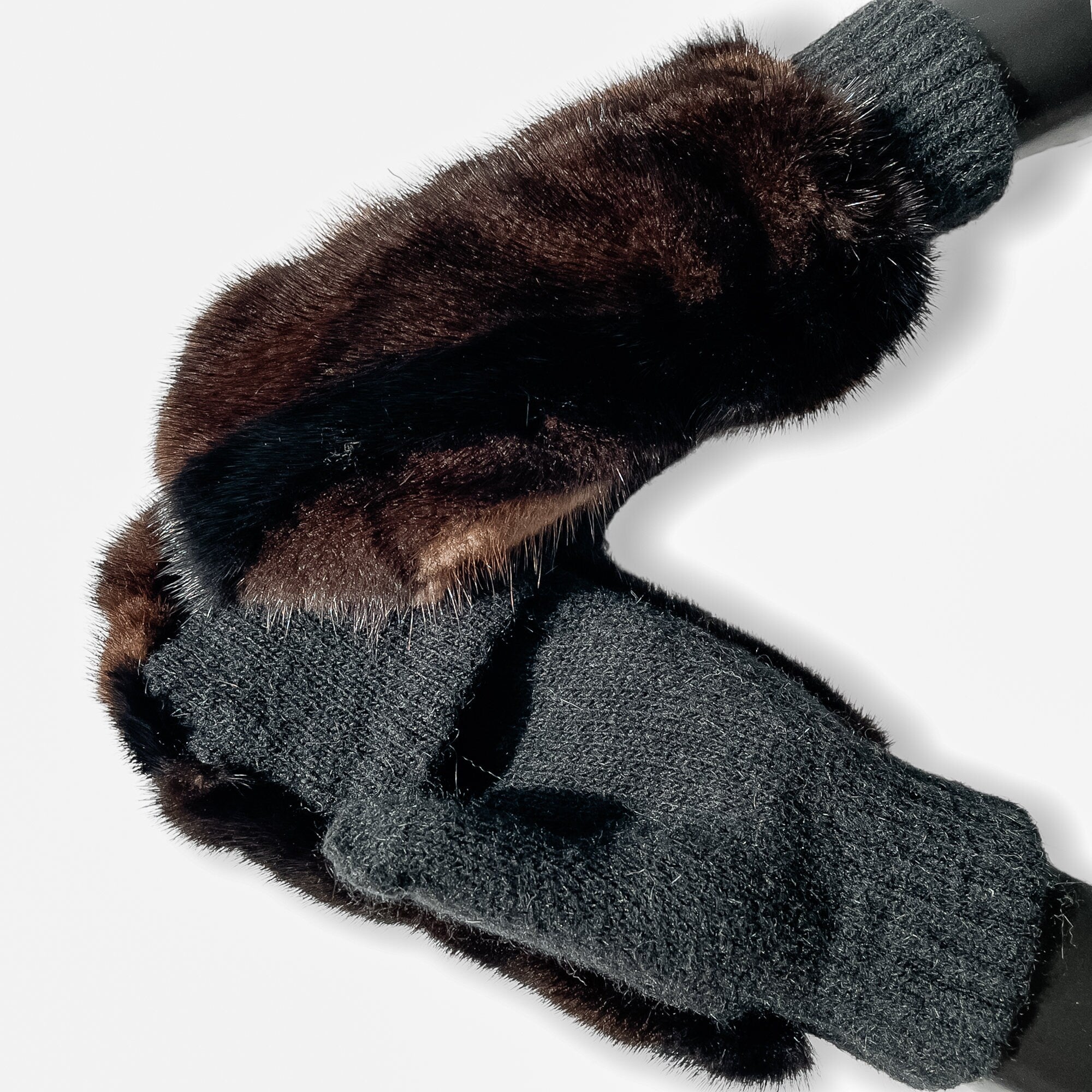 Mink Fur Mittens With Flip Top.